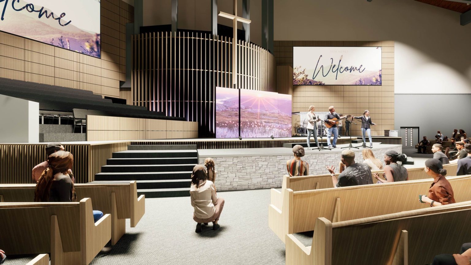Modern Church Stage Design - Church Interiors, Inc.